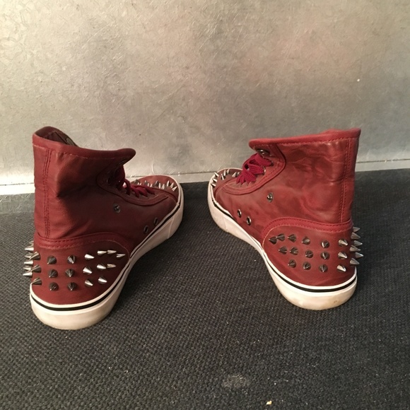 MisBehave | Shoes | Spiky Maroon Converse Style Sneakers | Poshmark